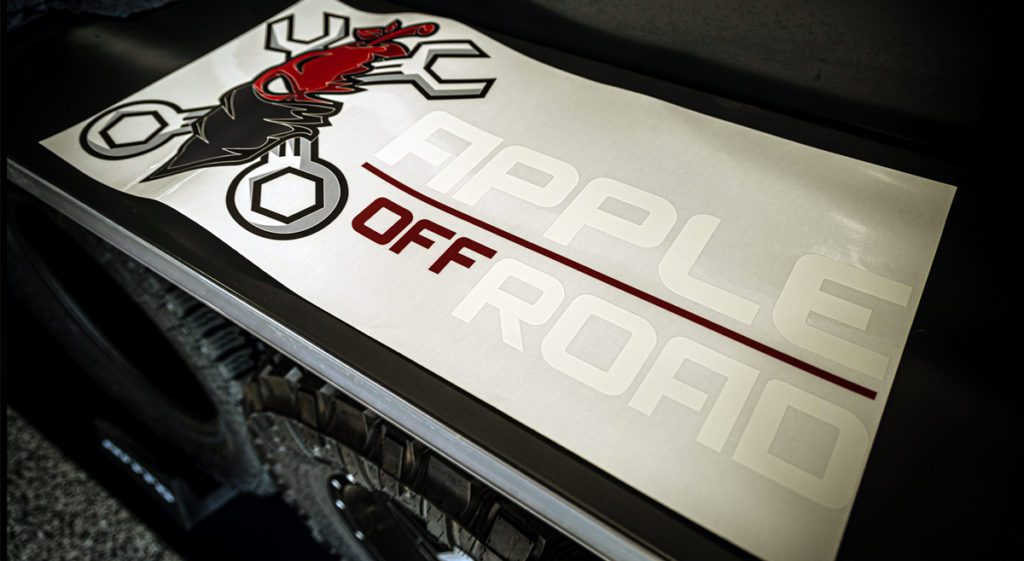 Apple OffRoad Official Decal - White Lettering - Apple Off-Road